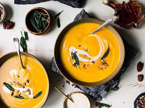 Butternut Squash Bisque with Maple Cream - Maple from Canada