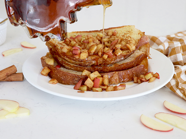 French Toast with Maple Apple Cinnamon Topping